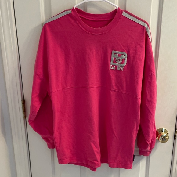 Disney | Tops | Disney Pink Spirit Jersey With Silver Lettering | Poshmark
